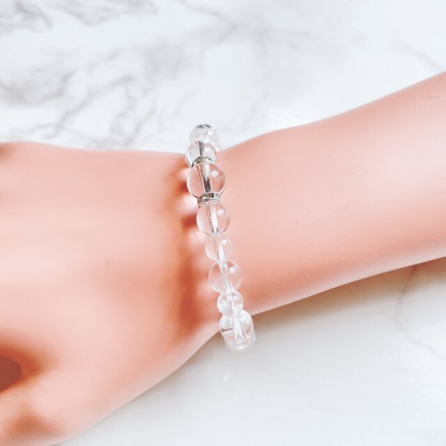 ️【重ね付けにオススメ 強力な浄化パワー 】水晶クラック入り 天然石ブレスレット 6mm〜10mm玉 | iichi ハンドメイド・クラフト作品・手仕事品の通販