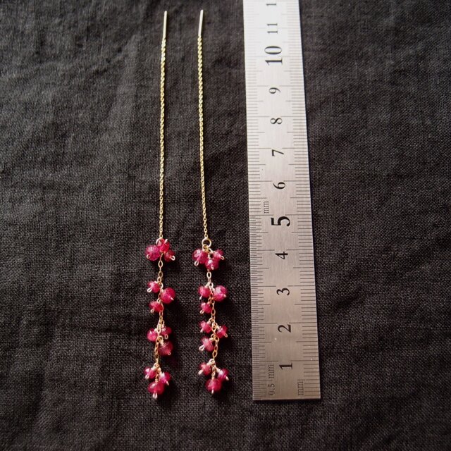 【K14gf】Ruby Earrings（Button）／ルビー アメリカンピアス | iichi 日々の暮らしを心地よくするハンドメイドやアンティークのマーケットプレイス