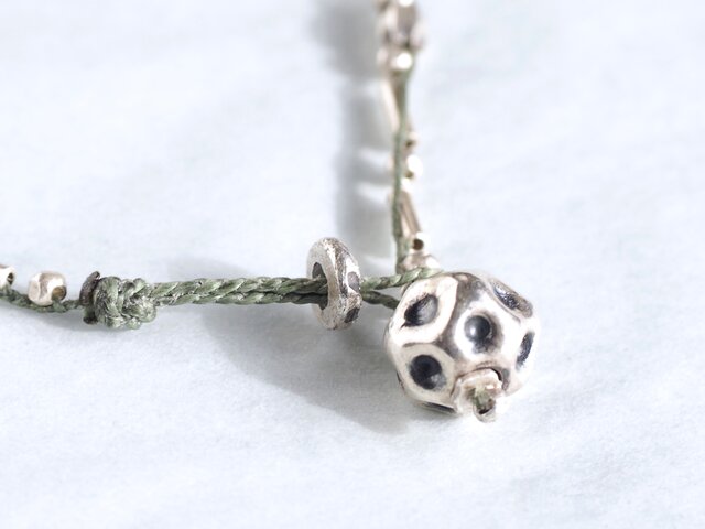 モリオン x リビアングラス アミュレットブレスレット silver950 | iichi ハンドメイド・クラフト作品・手仕事品の通販