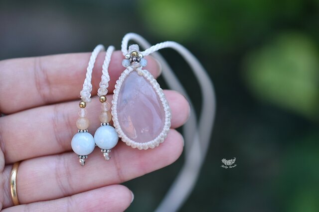 春ピンク★ローズクォーツネックレス986 | iichi ハンドメイド・クラフト作品・手仕事品の通販
