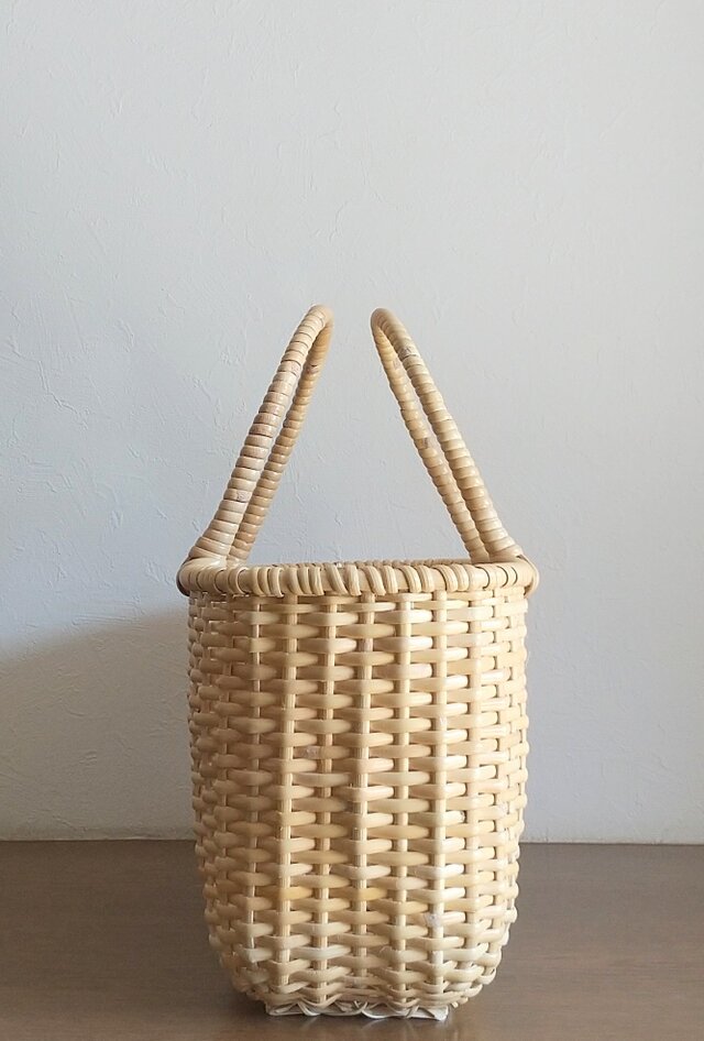 皮籐のかごバッグ横長 | iichi ハンドメイド・クラフト作品・手仕事品の通販