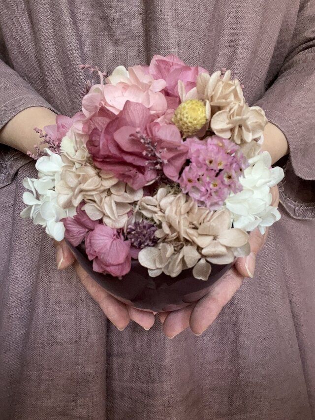 ⑦Light cherry color / ライト・チェリー・カラー ポットアレンジⓂ | iichi ハンドメイド・クラフト作品・手仕事品の通販