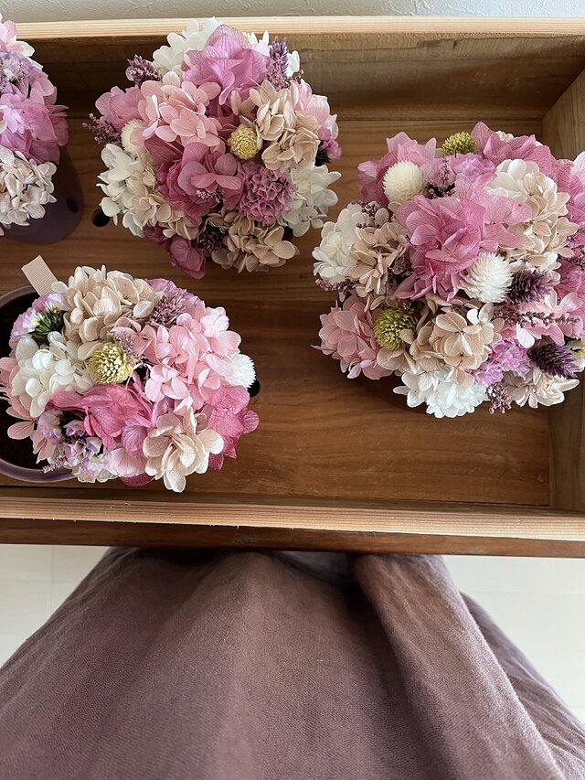 ⑦Light cherry color / ライト・チェリー・カラー ポットアレンジⓂ | iichi ハンドメイド・クラフト作品・手仕事品の通販