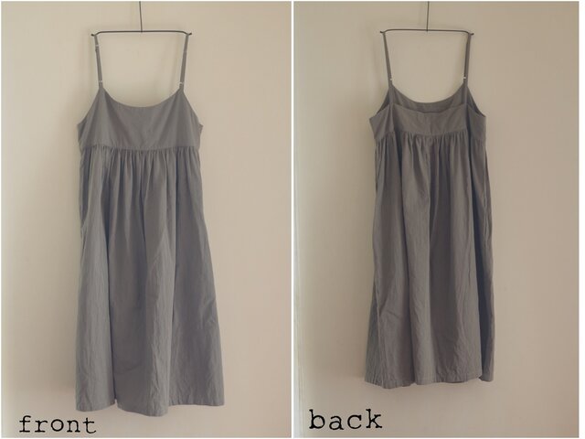 コットンリネンのキャミワンピ silver leaf | iichi 日々の暮らしを心地よくするハンドメイドやアンティークのマーケットプレイス