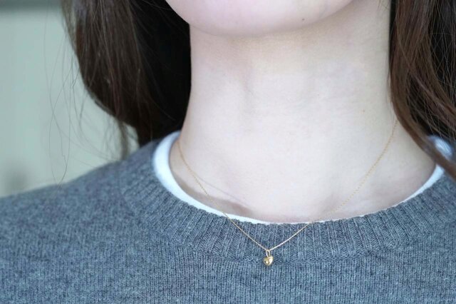 【送料無料】K18 ハート スライドチェーンネックレス 45cm | iichi 日々の暮らしを心地よくするハンドメイドやアンティークのマーケットプレイス