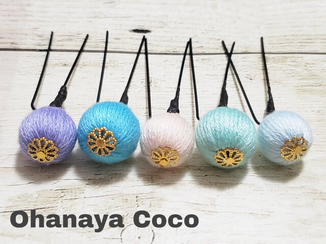 和玉ボール5本Set Bzタイプ① 髪飾り 成人式 袴 振袖 七五三 | iichi 日々の暮らしを心地よくするハンドメイドやアンティークのマーケットプレイス