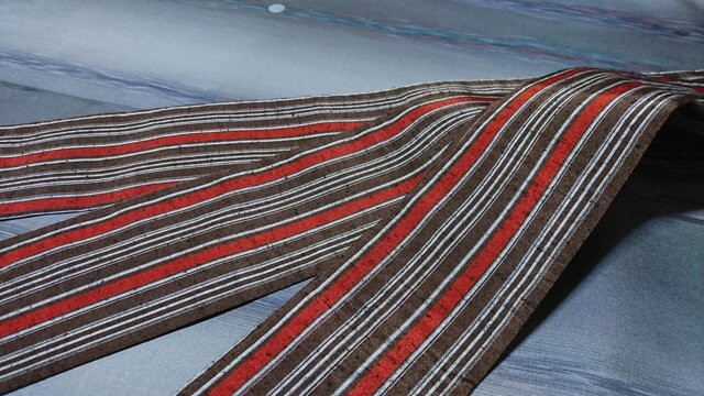 創作帯☆居合帯 半纏帯 玉虫ストライプ 巾約7cm | iichi 日々の暮らしを心地よくするハンドメイドやアンティークのマーケットプレイス