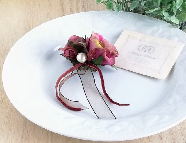 ティーローズ プチコサージュ ☆＊：アンティークピンク Tea rose Petit corsage ☆ | iichi ハンドメイド・クラフト作品・手仕事品の通販