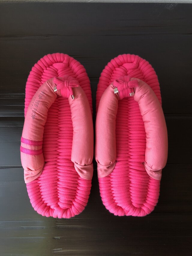 No.117【FLIP TEE FLOP】23cm 上質なJonoJonoを使った布ぞうり ピンクのワントーン | iichi ハンドメイド・クラフト作品・手仕事品の通販