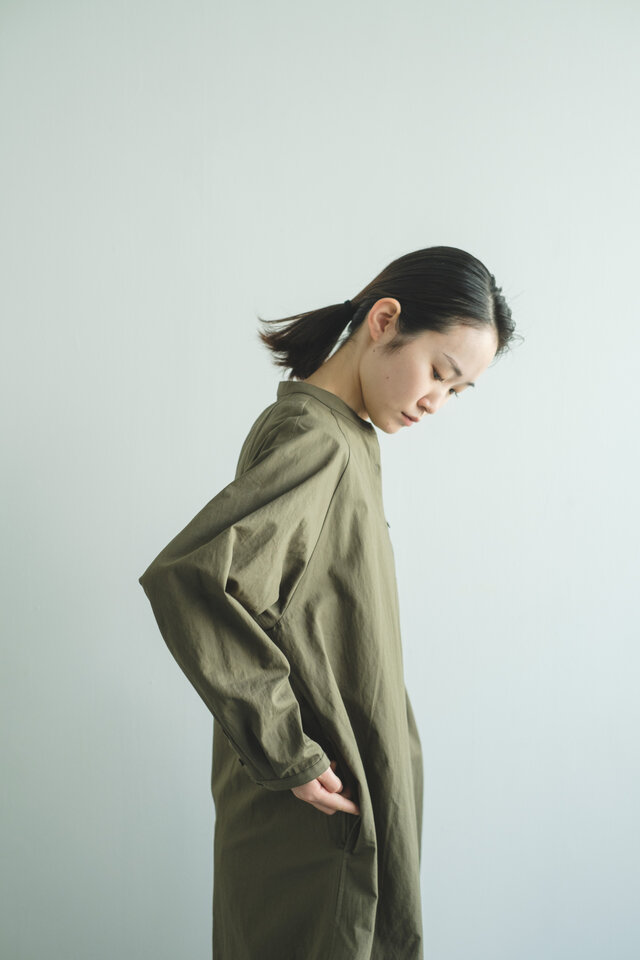 weather cloth cotton linen/raglan shirt one piece/stone gray | iichi ハンドメイド・クラフト作品・手仕事品の通販