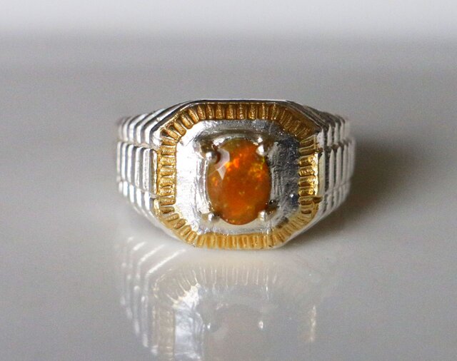 アートデザイン＊天然オパール 指輪＊14号 SV | iichi ハンドメイド・クラフト作品・手仕事品の通販