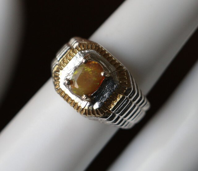 アートデザイン＊天然オパール 指輪＊14号 SV | iichi ハンドメイド・クラフト作品・手仕事品の通販