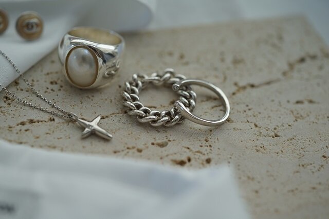 【en 】silver925 chain ring ① 14号 | iichi ハンドメイド・クラフト作品・手仕事品の通販