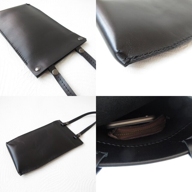 【アウトレットライン】よくばり3way♪《牛革》スマホショルダーポーチ・フラットタイプ・067 | iichi ハンドメイド・クラフト作品・手仕事品の通販