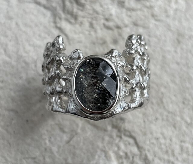 《C様オーダー品》モスアクアマリン森リング | iichi 日々の暮らしを心地よくするハンドメイドやアンティークのマーケットプレイス