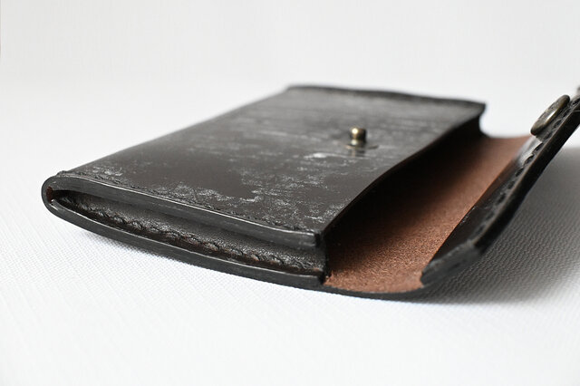 ブライドルレザー名刺入れ・カードケース DARK BROWN | iichi ハンドメイド・クラフト作品・手仕事品の通販