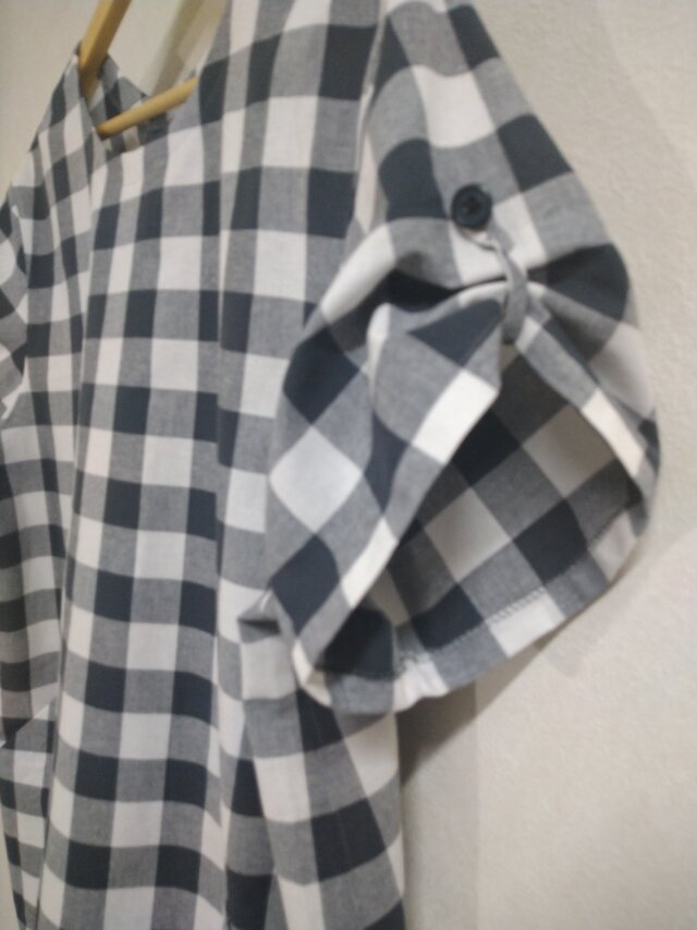 リラックス効果。綿チェックのチュニック。GPOch-97 | iichi ハンドメイド・クラフト作品・手仕事品の通販