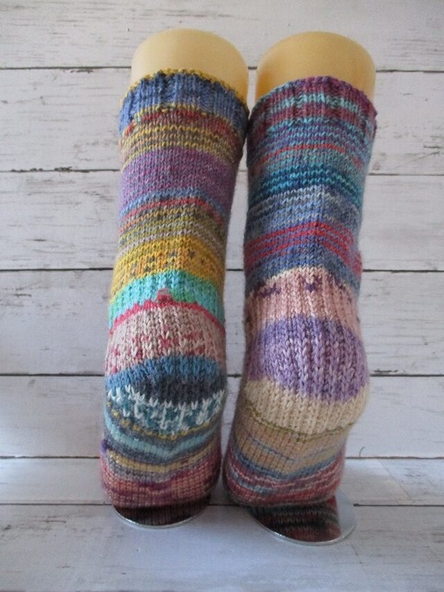 冷え取りソックス ジョグレスストライプ opal #3 | iichi 日々の暮らしを心地よくするハンドメイドやアンティークのマーケットプレイス