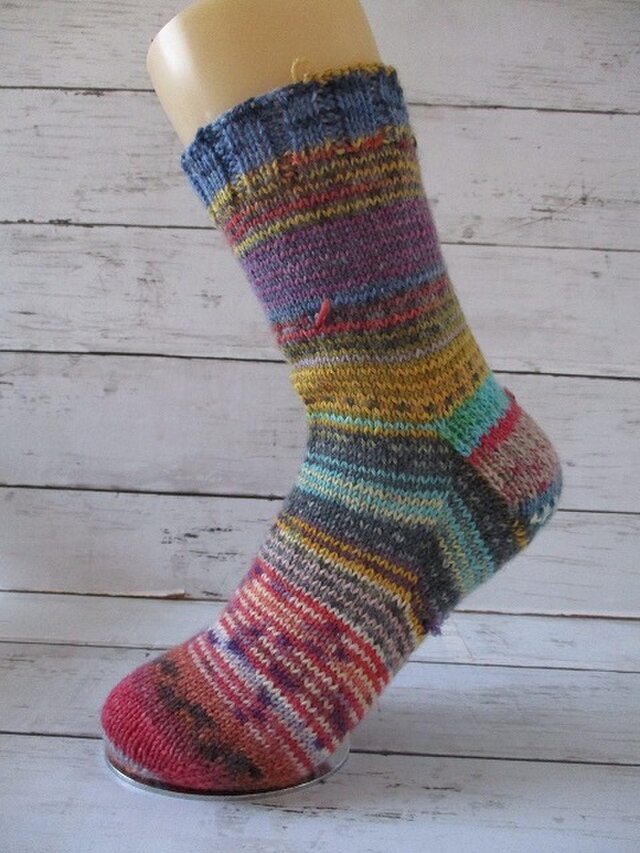 冷え取りソックス ジョグレスストライプ opal #3 | iichi 日々の暮らしを心地よくするハンドメイドやアンティークのマーケットプレイス