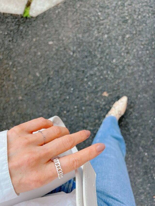 【U for you】Pt850 chain ring | iichi ハンドメイド・クラフト作品・手仕事品の通販