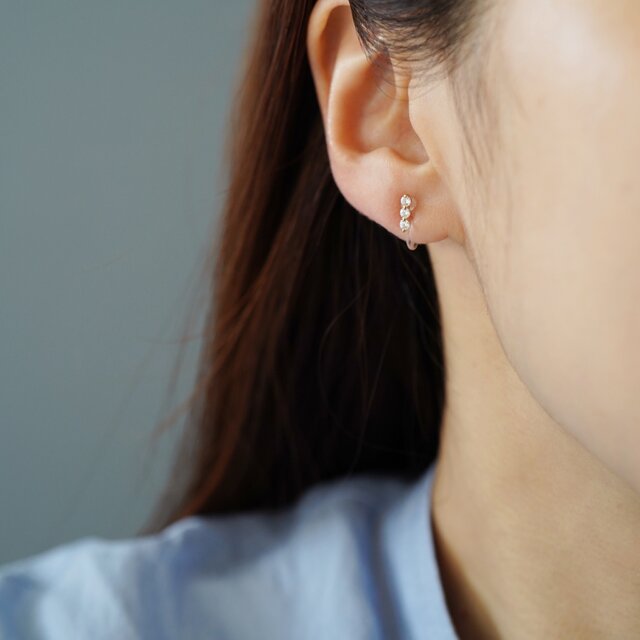 CZドットノンホールピアス(GR-E019C、GR-E020C) | iichi ハンドメイド・クラフト作品・手仕事品の通販