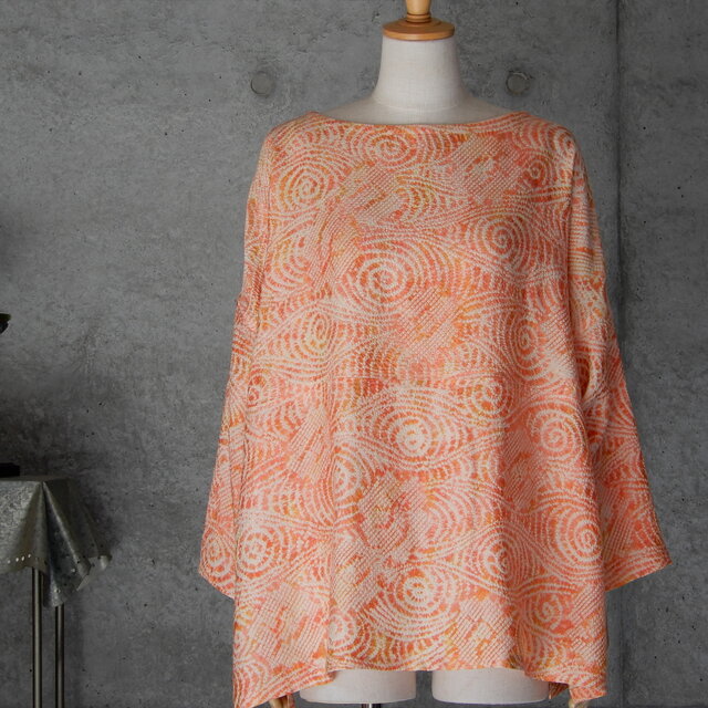 着物リメイク チュニックブラウス/フリーサイズ ストール付き | iichi ハンドメイド・クラフト作品・手仕事品の通販