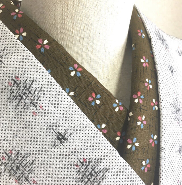 綿の半衿 渋色桜 | iichi ハンドメイド・クラフト作品・手仕事品の通販