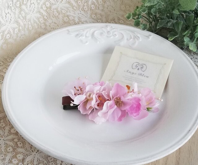 さくら 桜 クリップ☆*:.cherry blossoms＃barrette＃pink | iichi 日々の暮らしを心地よくするハンドメイドやアンティークのマーケットプレイス