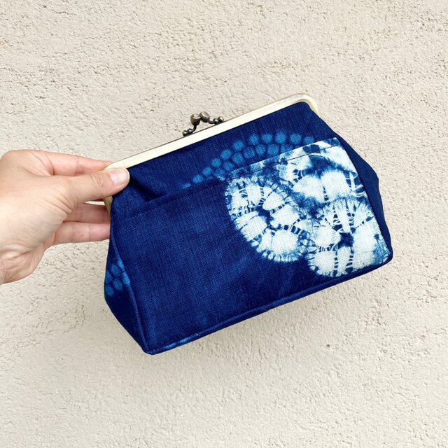 藍染め がま口ポーチ | iichi ハンドメイド・クラフト作品・手仕事品の通販