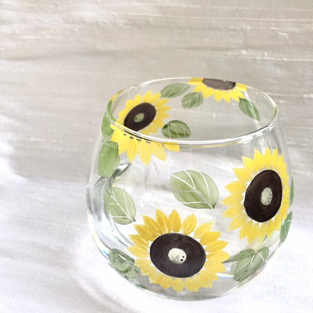 プレゼント用 ガラスのゆらゆらタンブラー ひまわり | iichi ハンドメイド・クラフト作品・手仕事品の通販