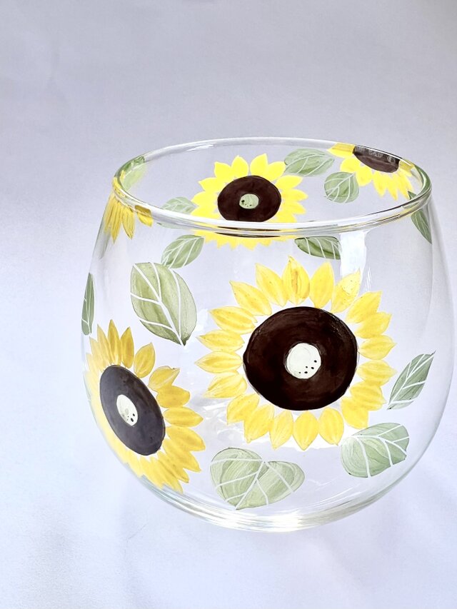プレゼント用 ガラスのゆらゆらタンブラー ひまわり | iichi ハンドメイド・クラフト作品・手仕事品の通販
