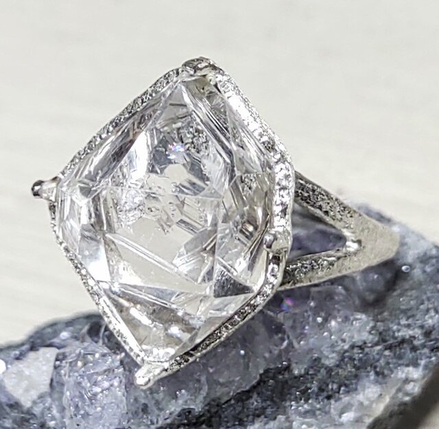 太古の水＊herkimer 925 ring | iichi ハンドメイド・クラフト作品・手仕事品の通販