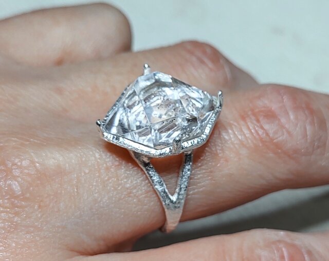 太古の水＊herkimer 925 ring | iichi ハンドメイド・クラフト作品・手仕事品の通販