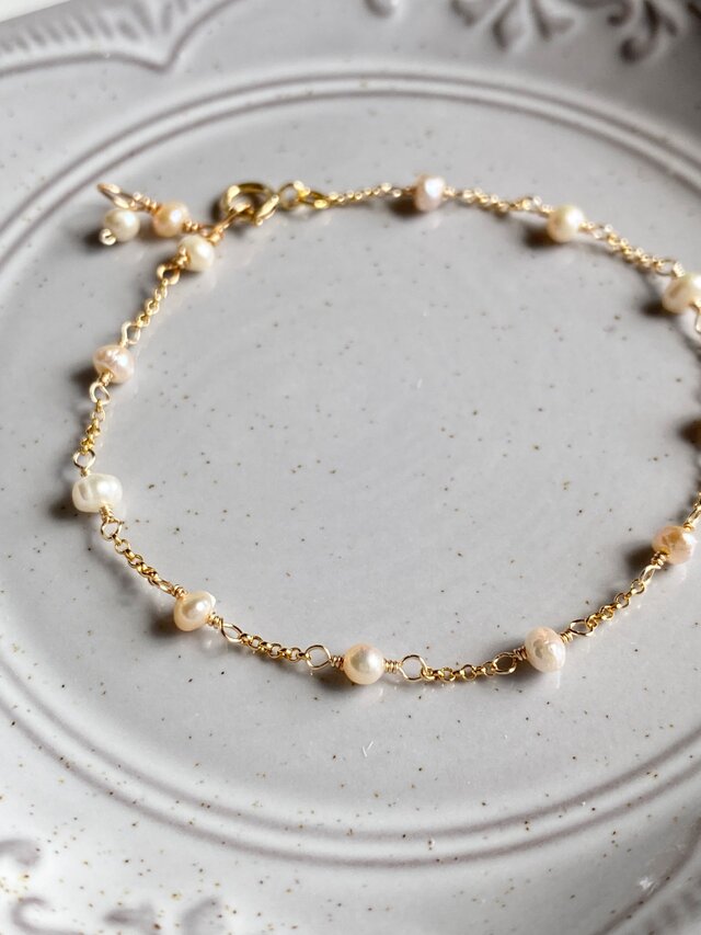 【期間限定】春のプチプラ祭り 16kgp ベビーパールAA淡水真珠のブレスレット ac/648 | iichi ハンドメイド・クラフト作品・手仕事品の通販