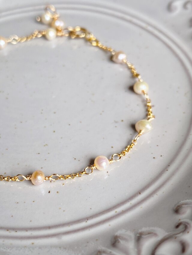 【期間限定】春のプチプラ祭り 16kgp ベビーパールAA淡水真珠のブレスレット ac/648 | iichi ハンドメイド・クラフト作品・手仕事品の通販