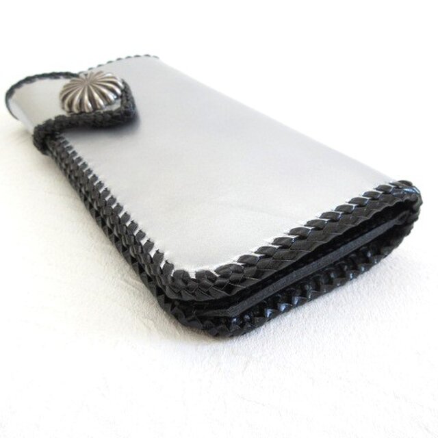 【アウトレットライン】《牛革》コーティングレザー・コンチョ・ロングウォレット・061 | iichi ハンドメイド・クラフト作品・手仕事品の通販