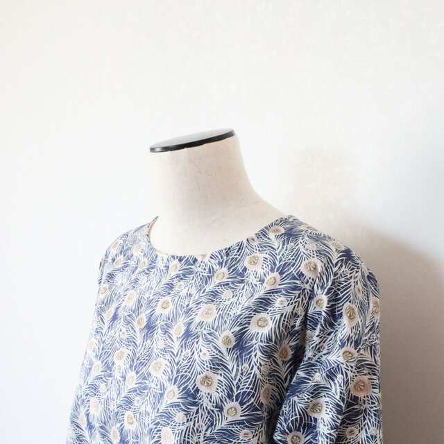 リバティ パイパーズ・ピーコックのギャザーワンピース | iichi ハンドメイド・クラフト作品・手仕事品の通販