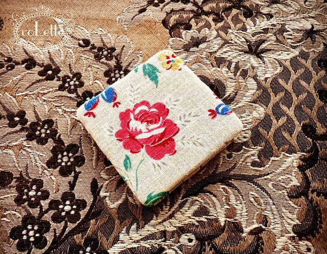 フランスアンティークファブリック／花模様ファブリックミラー3(AFF -004) | iichi ハンドメイド・クラフト作品・手仕事品の通販