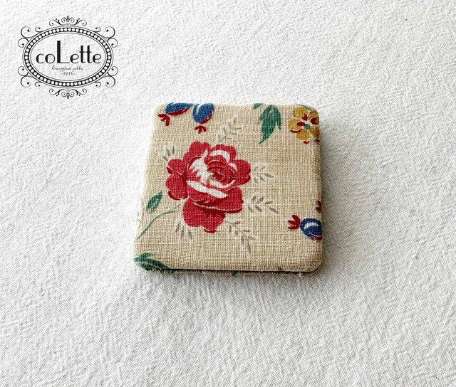 フランスアンティークファブリック／花模様ファブリックミラー3(AFF -004) | iichi ハンドメイド・クラフト作品・手仕事品の通販