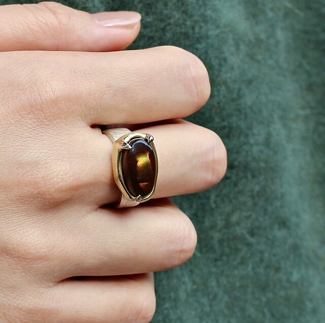 Fire Agate / K10YG, SV925 | iichi ハンドメイド・クラフト作品・手仕事品の通販