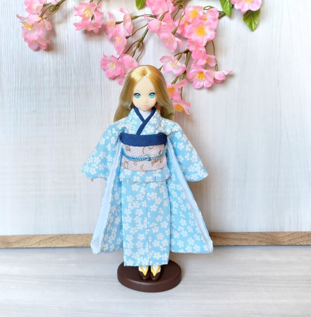 「桜のなごり…ささやかな思い出」22cmドール振袖着物 | iichi ハンドメイド・クラフト作品・手仕事品の通販