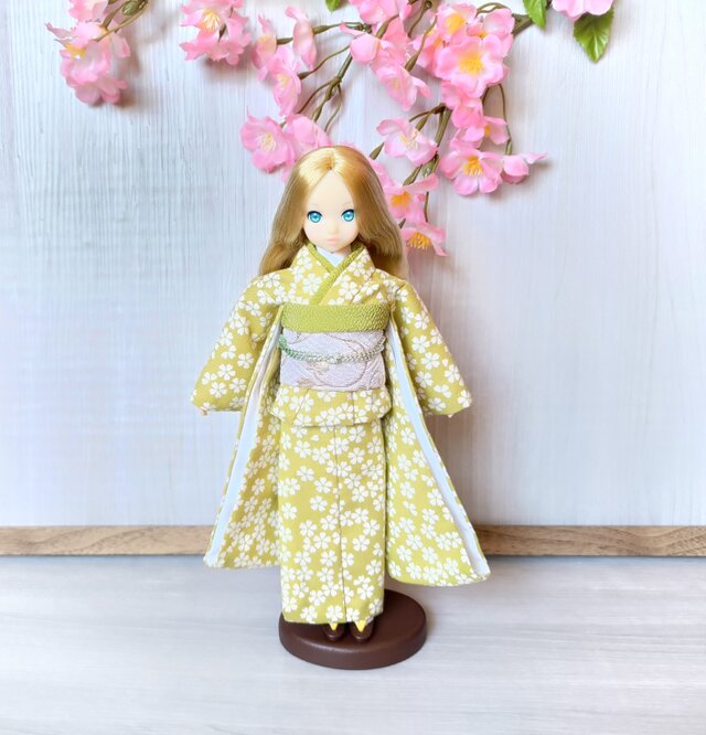 「桜のなごり…移りゆく思い出」22cmドール振袖着物 | iichi ハンドメイド・クラフト作品・手仕事品の通販