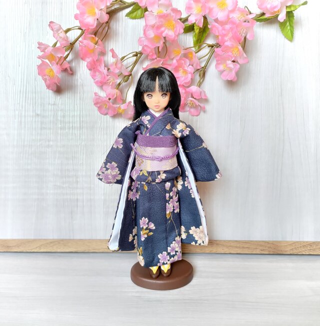 「夜桜」22cmドール振袖着物 | iichi ハンドメイド・クラフト作品・手仕事品の通販