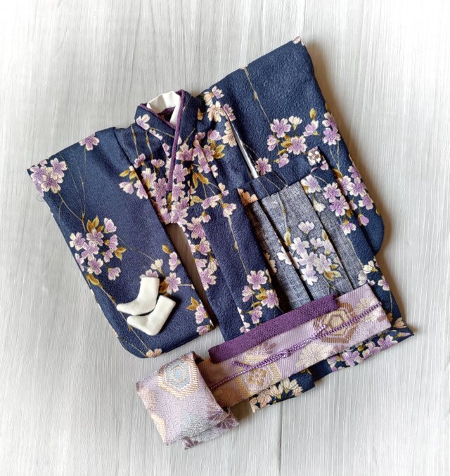 「夜桜」22cmドール振袖着物 | iichi ハンドメイド・クラフト作品・手仕事品の通販