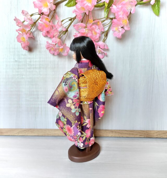 「紫は花盛り」22cmドール振袖着物 | iichi ハンドメイド・クラフト作品・手仕事品の通販