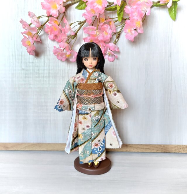 「たなびく花絵巻」22cmドール振袖着物 | iichi ハンドメイド・クラフト作品・手仕事品の通販