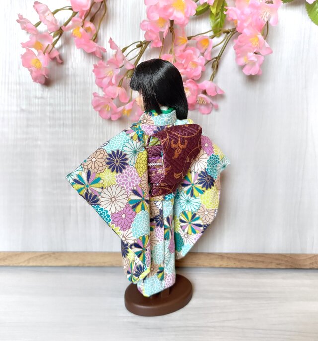 「薄荷と紫苑」22cmドール振袖着物 | iichi ハンドメイド・クラフト作品・手仕事品の通販