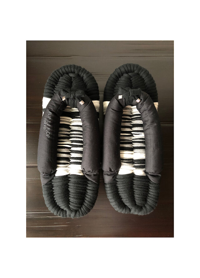 No.121【FLIP TEE FLOP】25cm 上質なJonoJonoを使った布ぞうり 布草履 モノトーンミックス編み | iichi ハンドメイド・クラフト作品・手仕事品の通販