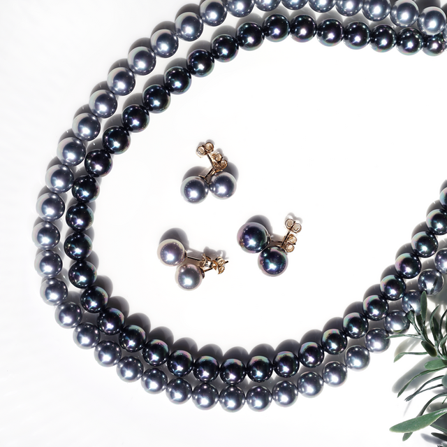 14KGFオーロラグレイ貝パール8mmのスタッドピアス ～Aurora | iichi 日々の暮らしを心地よくするハンドメイドやアンティークのマーケットプレイス