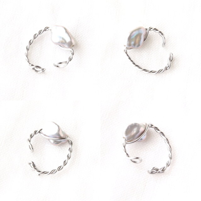 Twist Cuff（淡水ケシパール） | iichi ハンドメイド・クラフト作品・手仕事品の通販